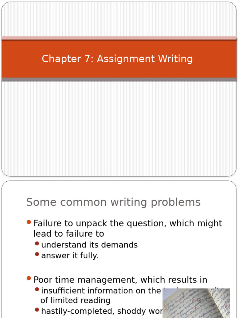 Chapter 7 Assignment Writing | PDF