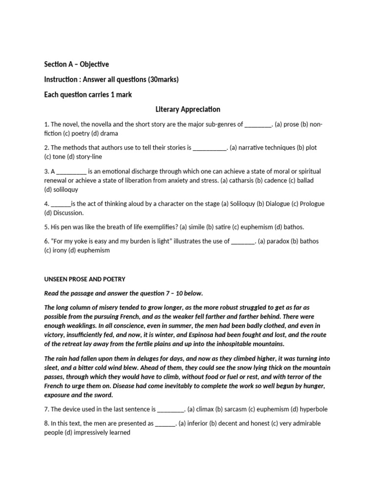 Lit. SSS 2 3rd Term | PDF