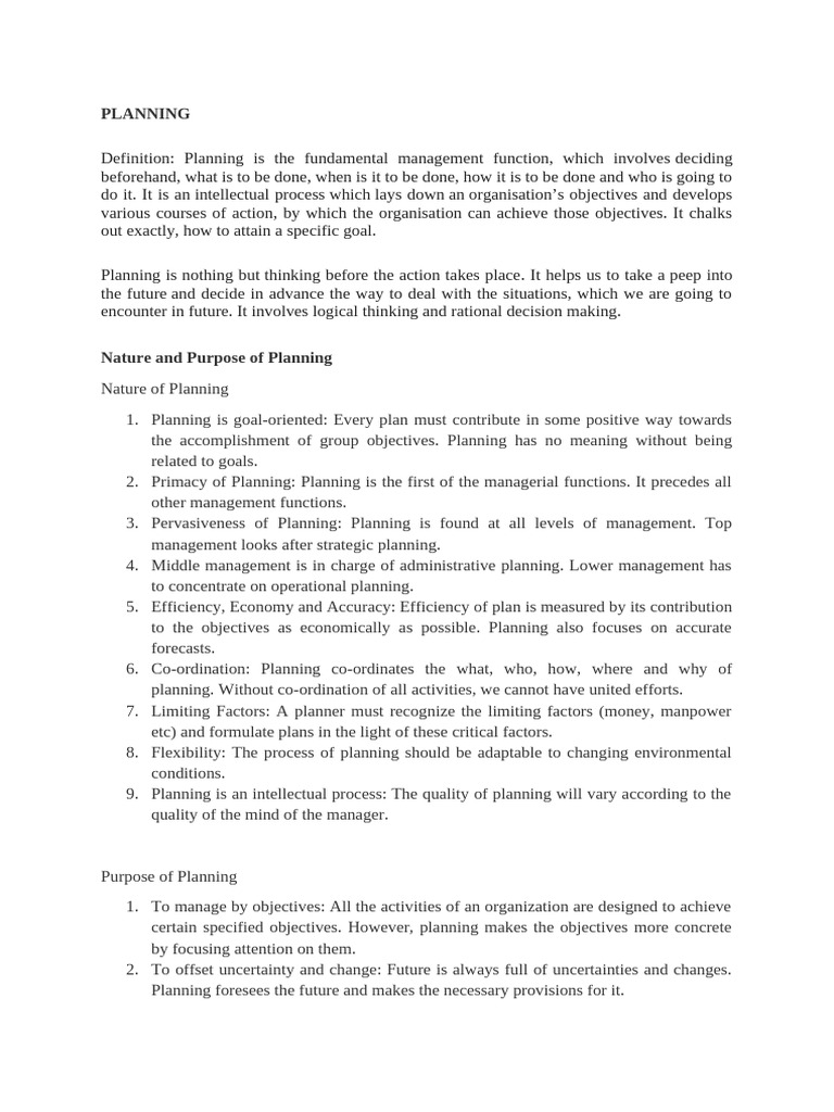 Planning | PDF