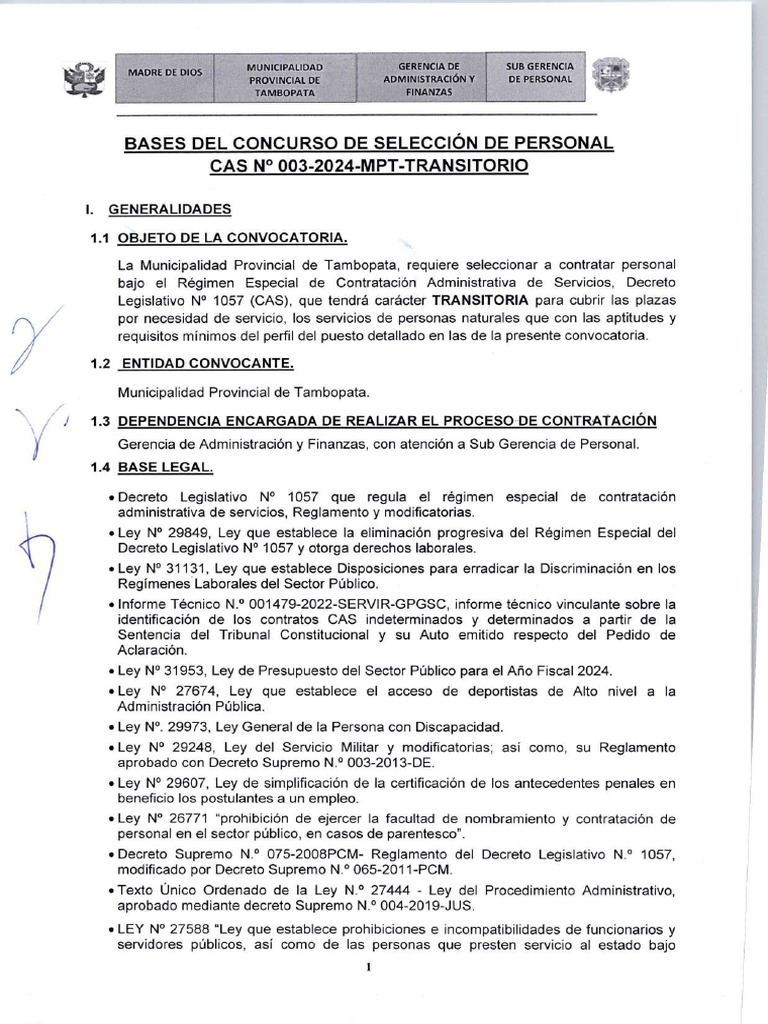 Bases Del Concurso Cas 2024 | PDF
