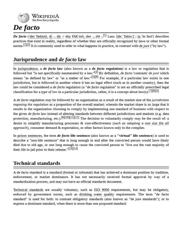 De Facto | PDF