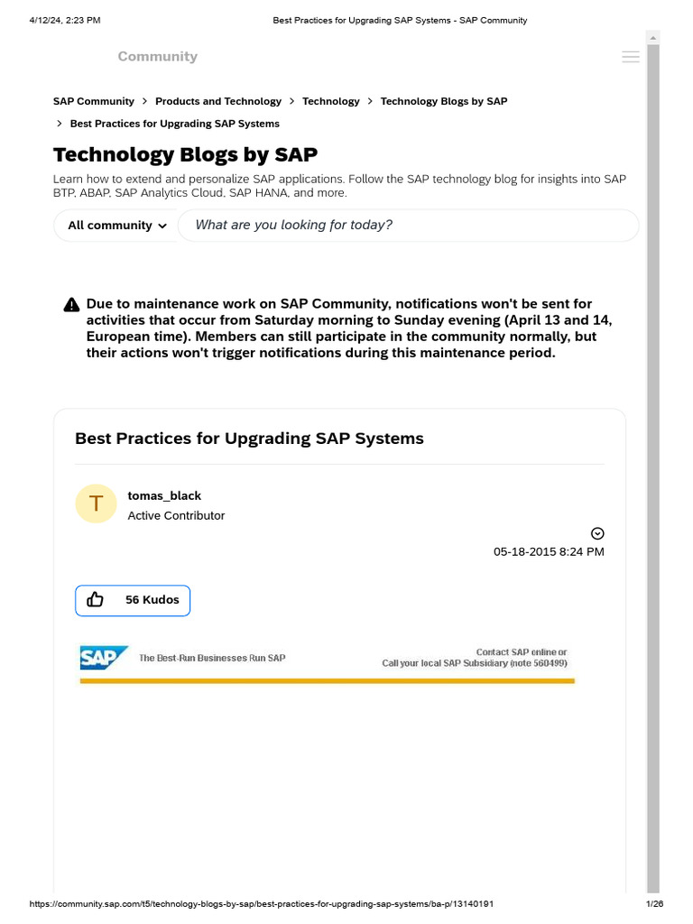 Best Practices For Upgrading SAP Systems - SAP Community | PDF