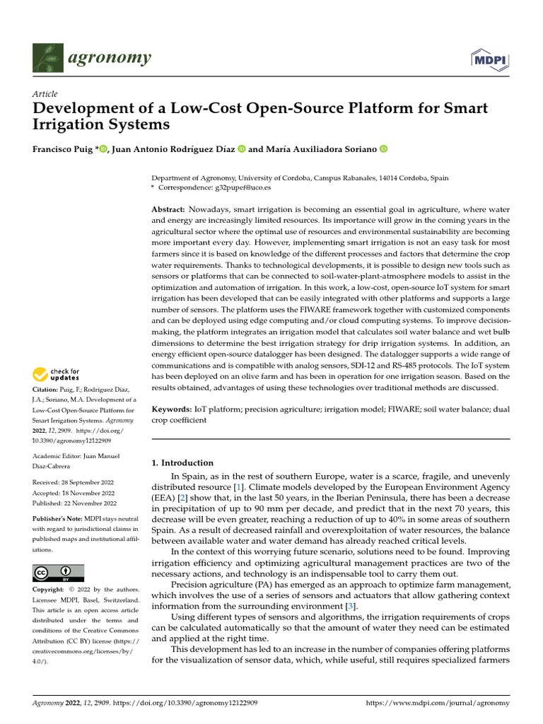 Development of A Low-Cost Open-Source Platform For Smart | PDF