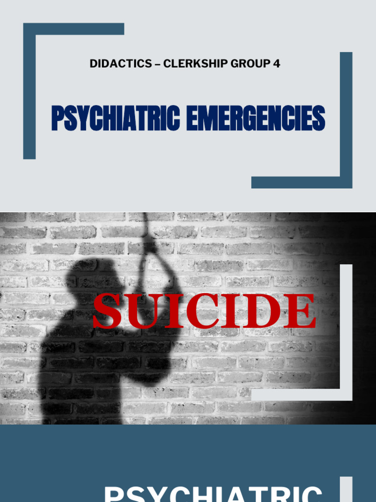 PSYCHIATRIC EMERGENCIES (ADULT) | PDF