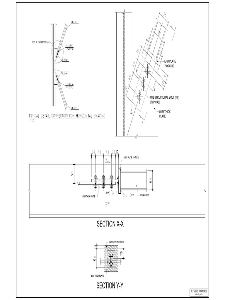 Upper Roof Horizontal Bracing Details | PDF