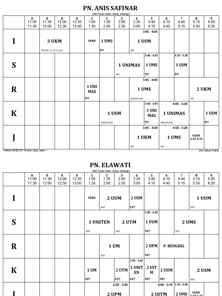 Jadual Guru Sesi Petang Edisi 18 Mac 2024 Wr.pdf | PDF