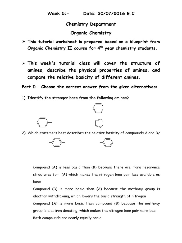 Week 5, Organic Chemistry II | PDF