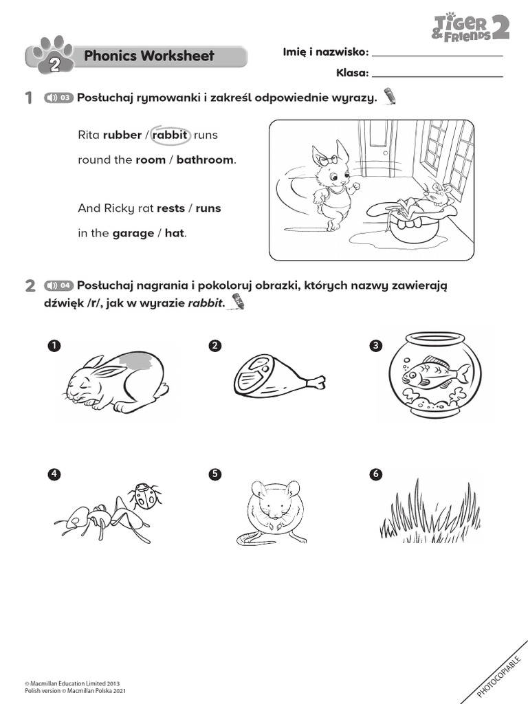 Tiger&Friends 2 - TRF - Unit 2 - Phonics | PDF
