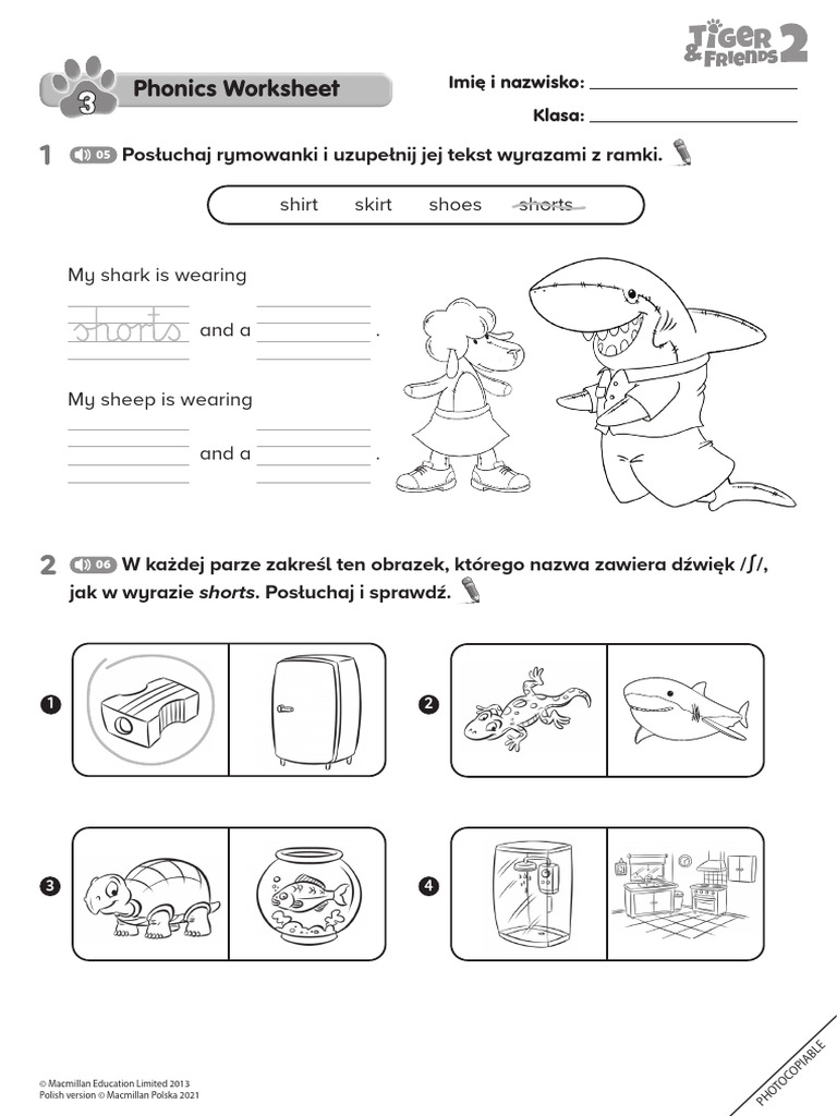 Tiger&Friends 2 - TRF - Unit 3 - Phonics | PDF