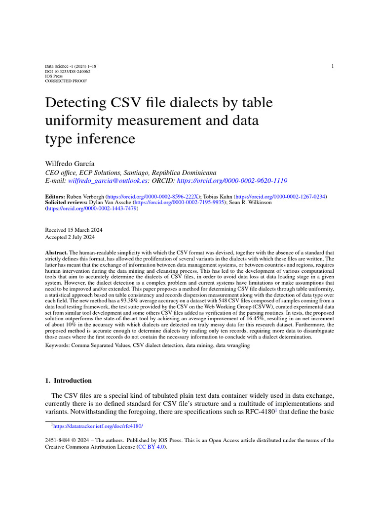 Detecting CSV File Dialects by Table Uniformity Measurement and Data ...