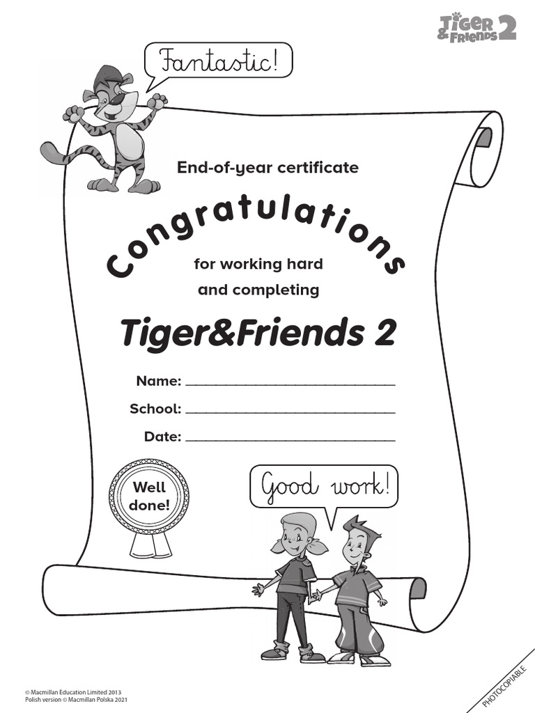 Tiger&Friends 2 - TRF - End - of - Year - Certificate | PDF