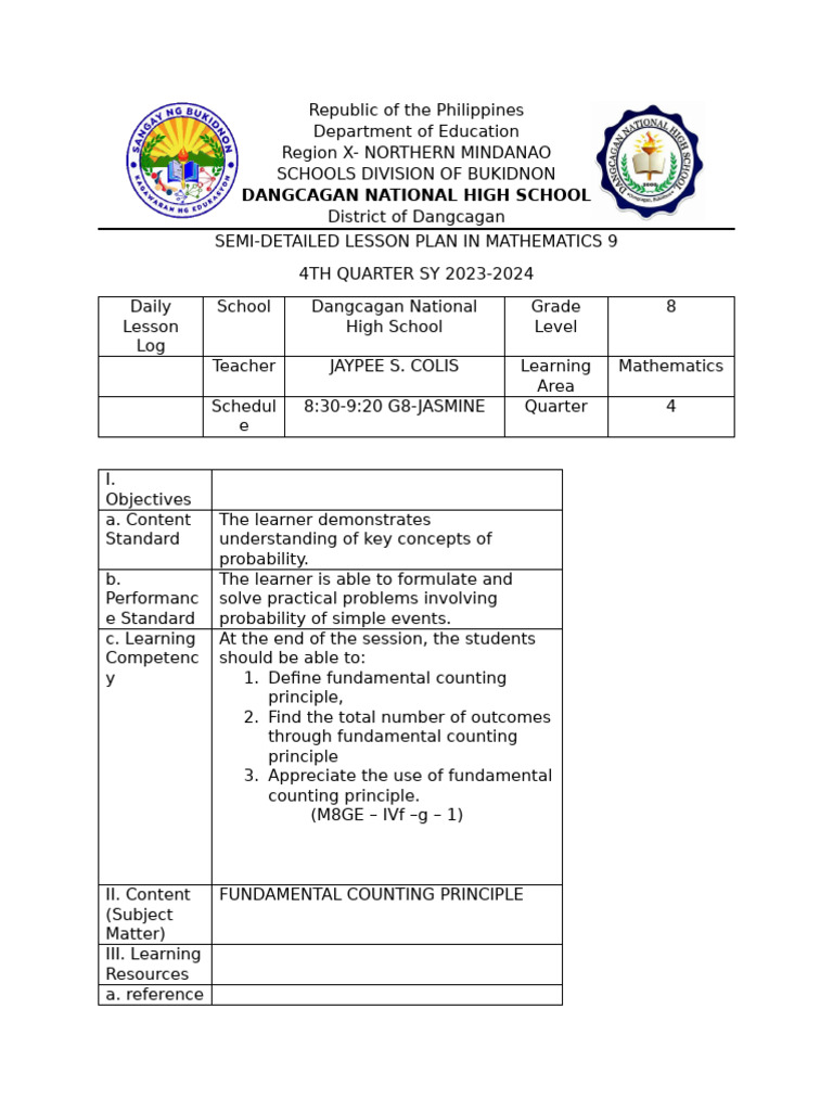 Cot 4TH | PDF