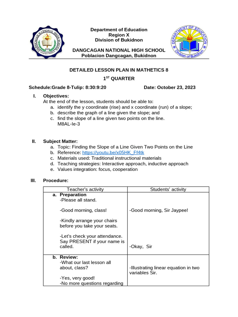 Slope-Given Two Points DLP | PDF