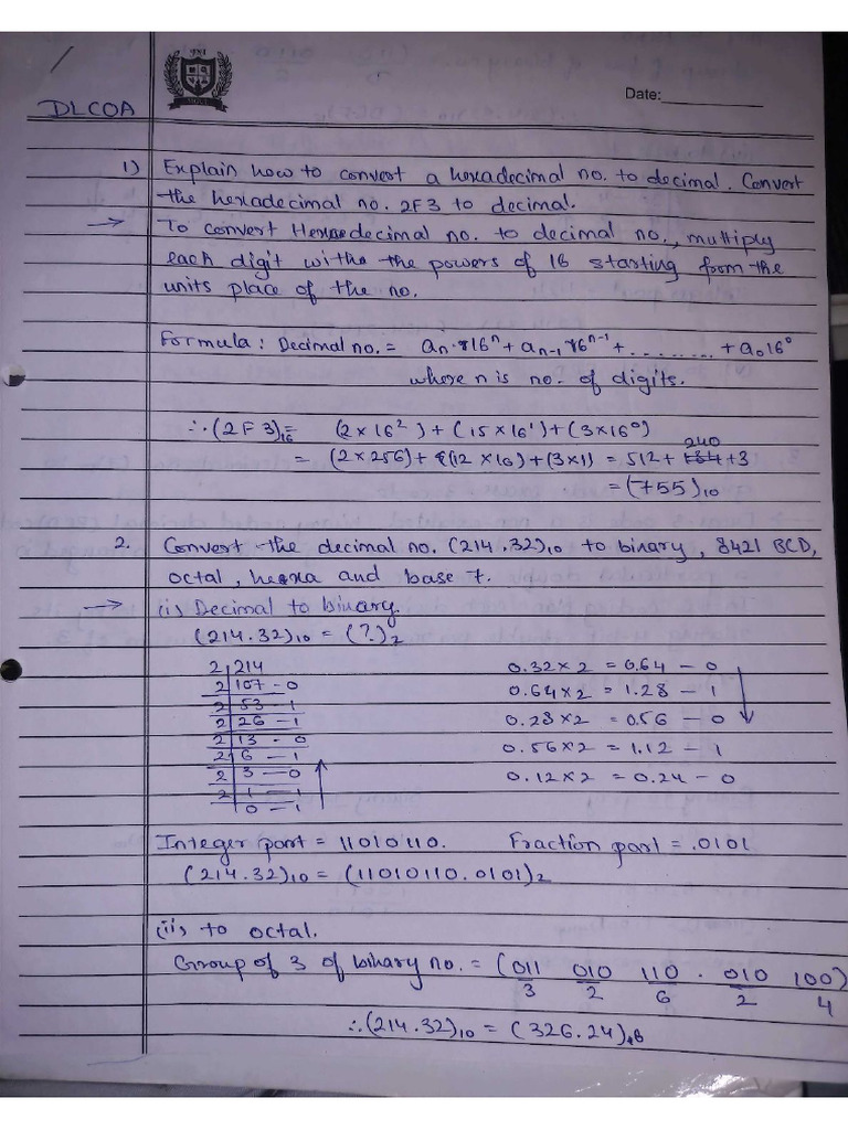 DLCOA Question Bank | PDF
