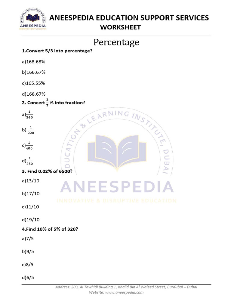 Percentage | PDF