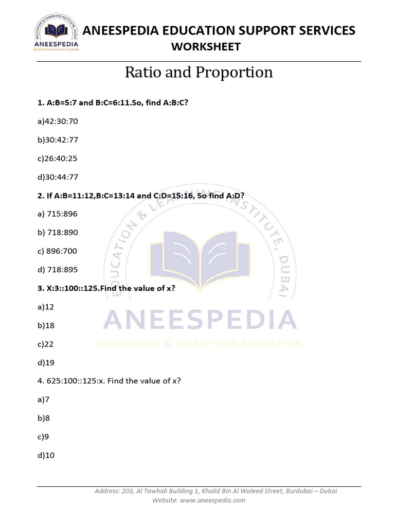 Ratio and Proportion | PDF