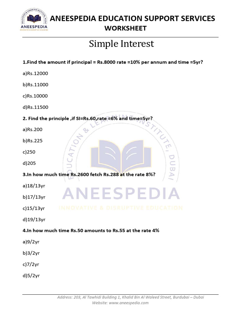 Simple Interest | PDF