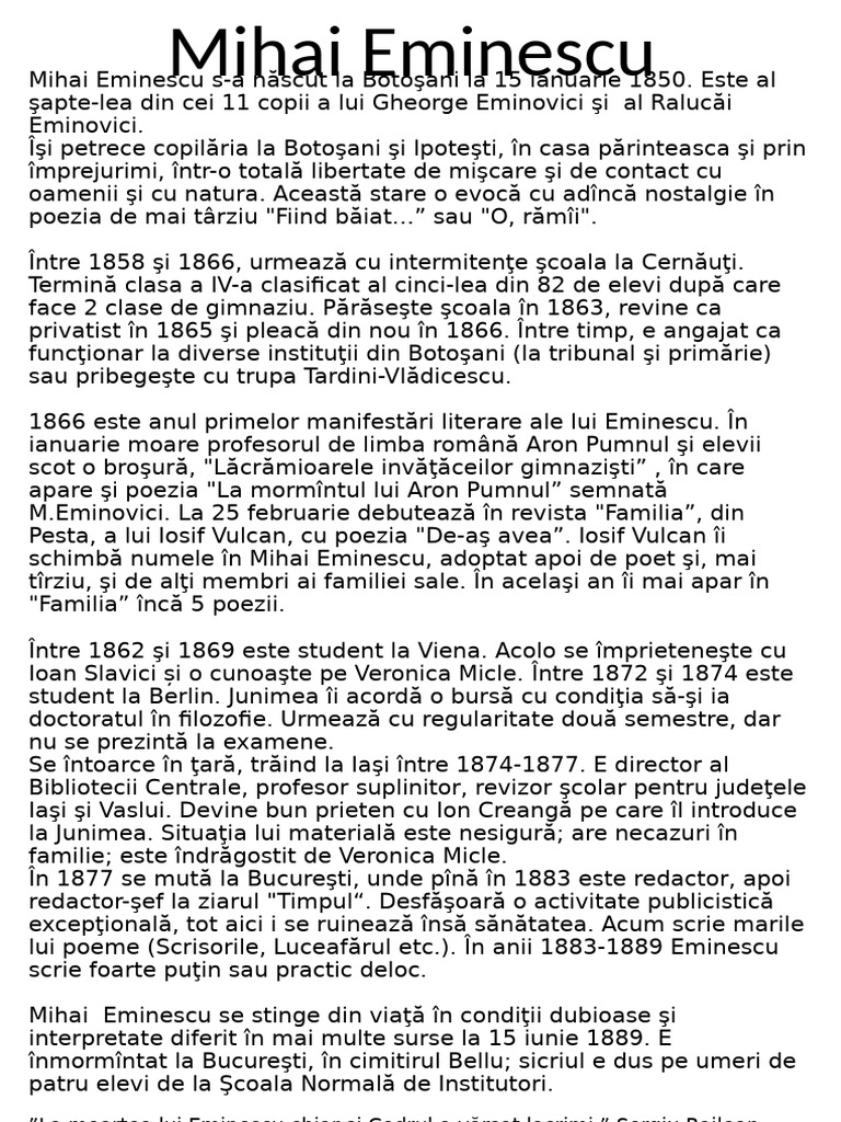 Mihai Eminescu | PDF