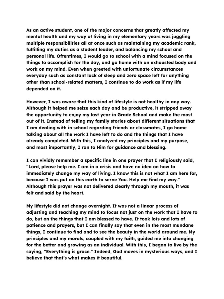 Mikhaila Joy Manseguiao - My Concern | PDF