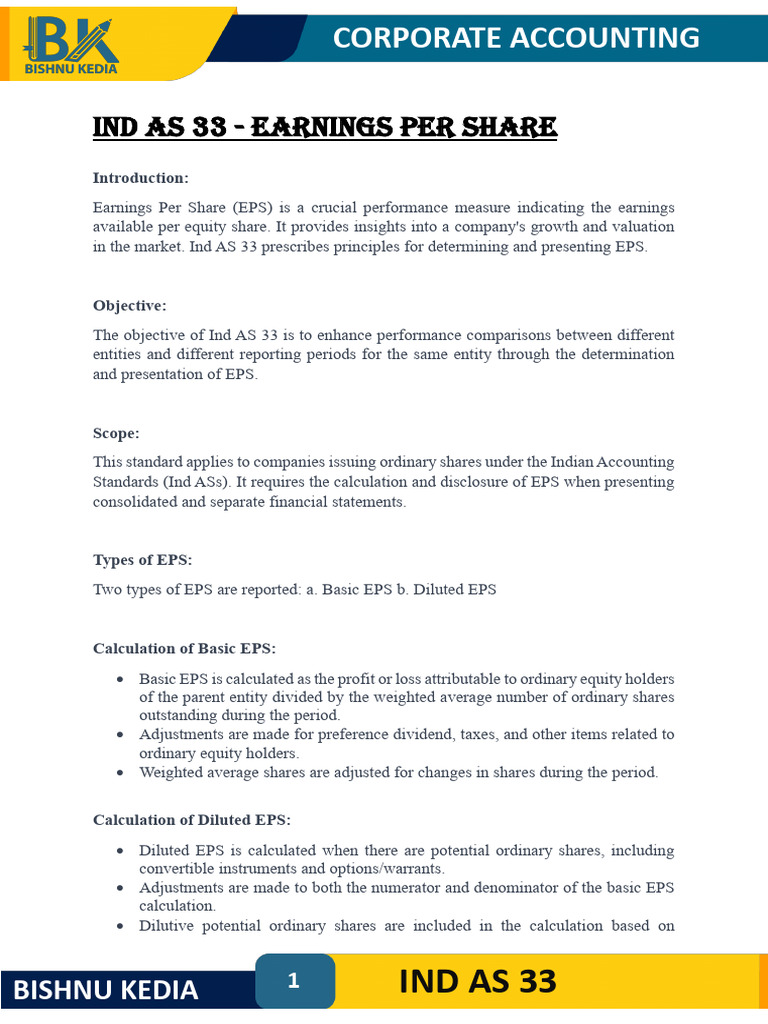 Ind AS 33 | PDF