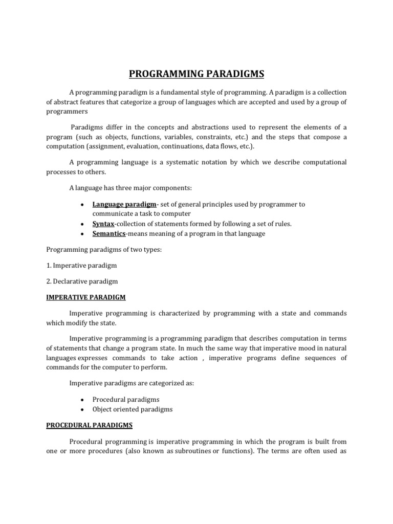 Programming Paradigms | Download Free PDF | Functional Programming | C ...