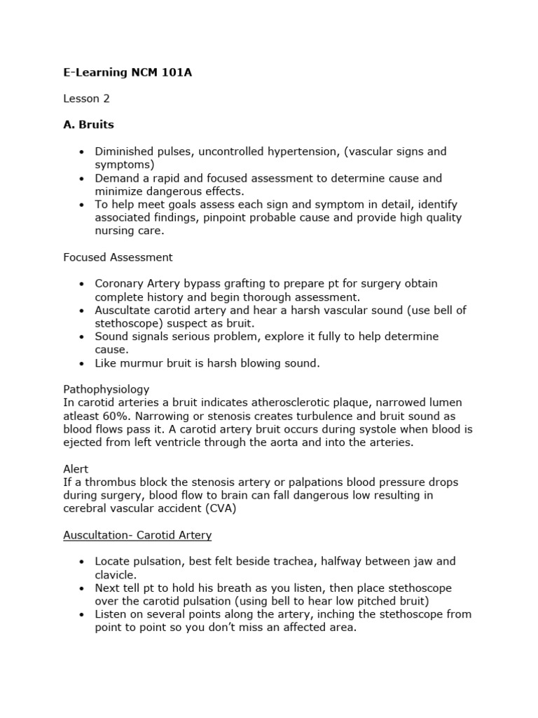 E-Learning NCM 101A L Lesson 2 | PDF