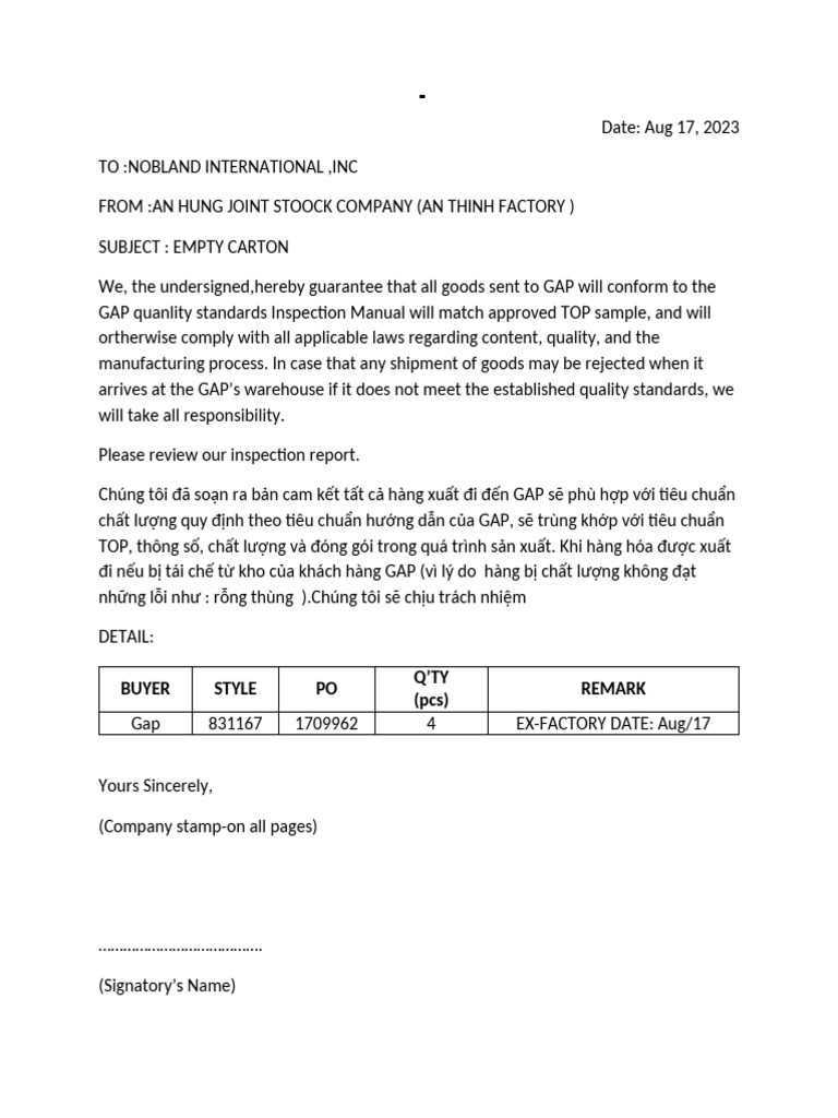 Buyer Style PO Q'Ty (PCS) Remark | PDF