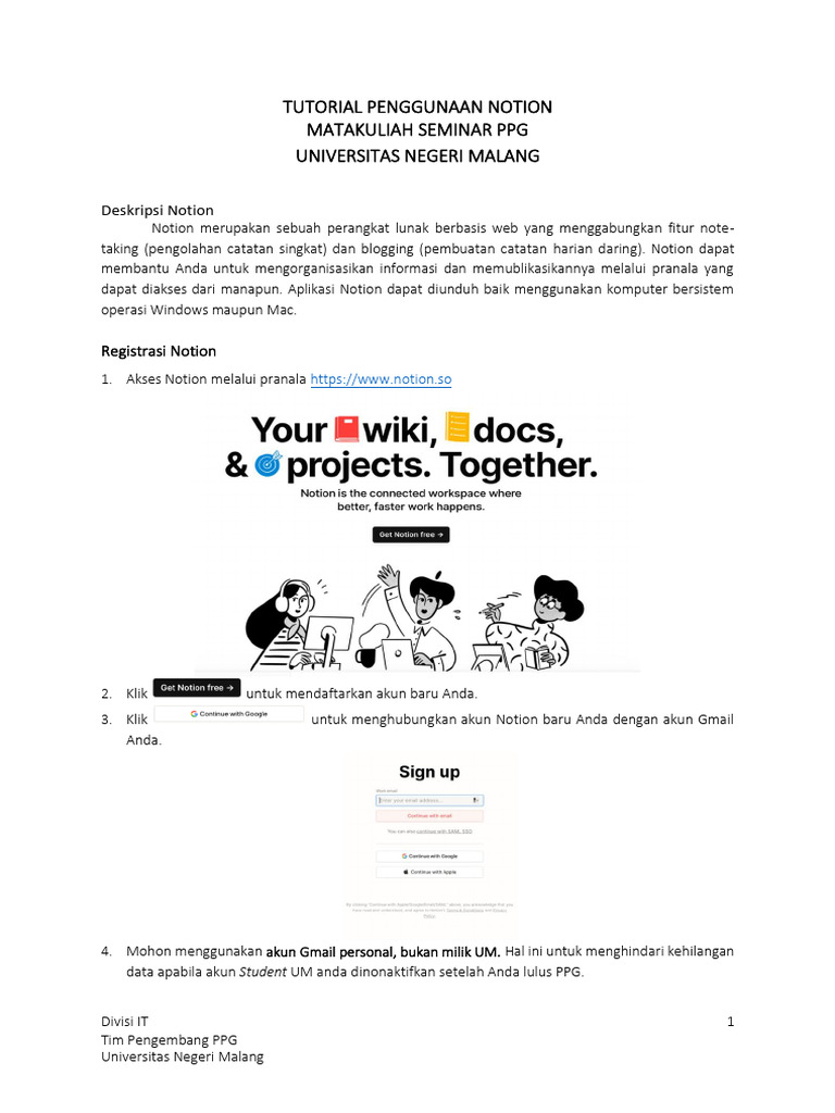 2023 03 06 Tutorial Penggunaan Notion | PDF