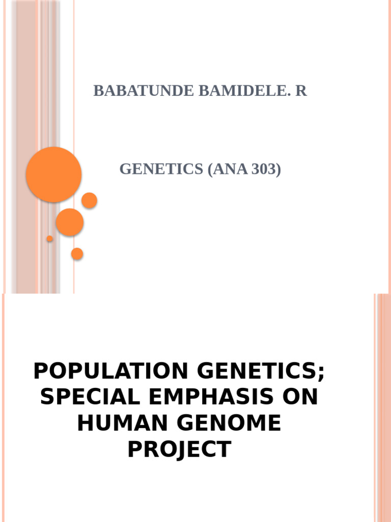 Population Genetics and Human Genome Project | PDF | Mutation | Genotype
