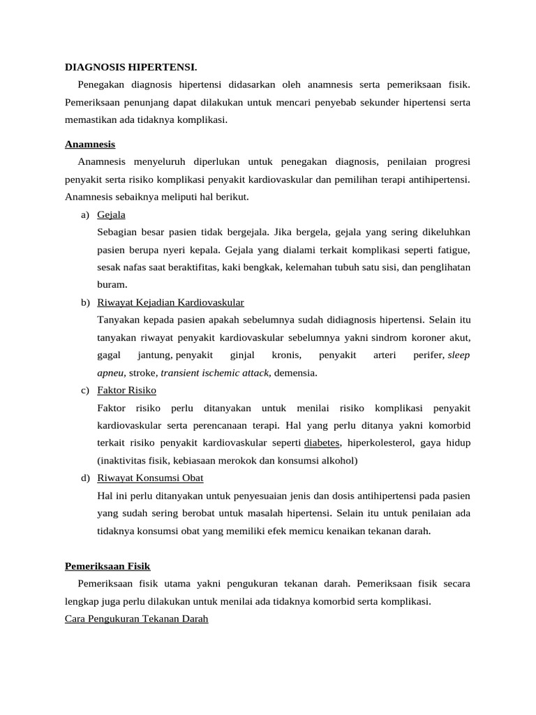 Diagnosis Dan Komplikasi Hipertensi | PDF