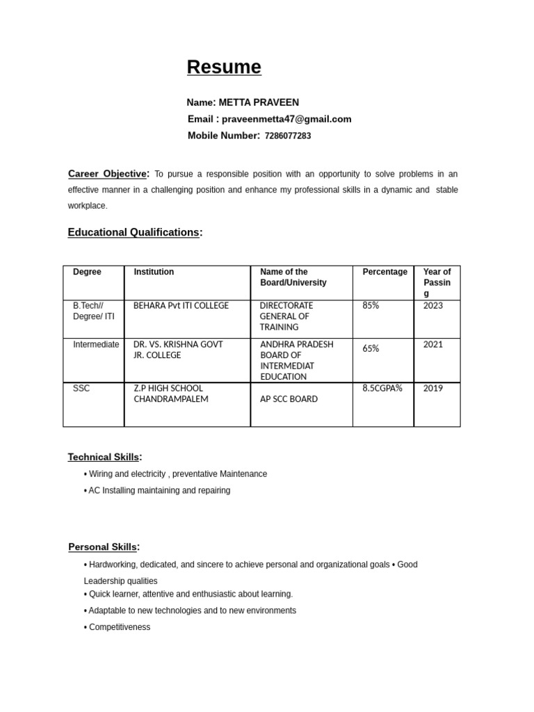 Sample Resume | PDF