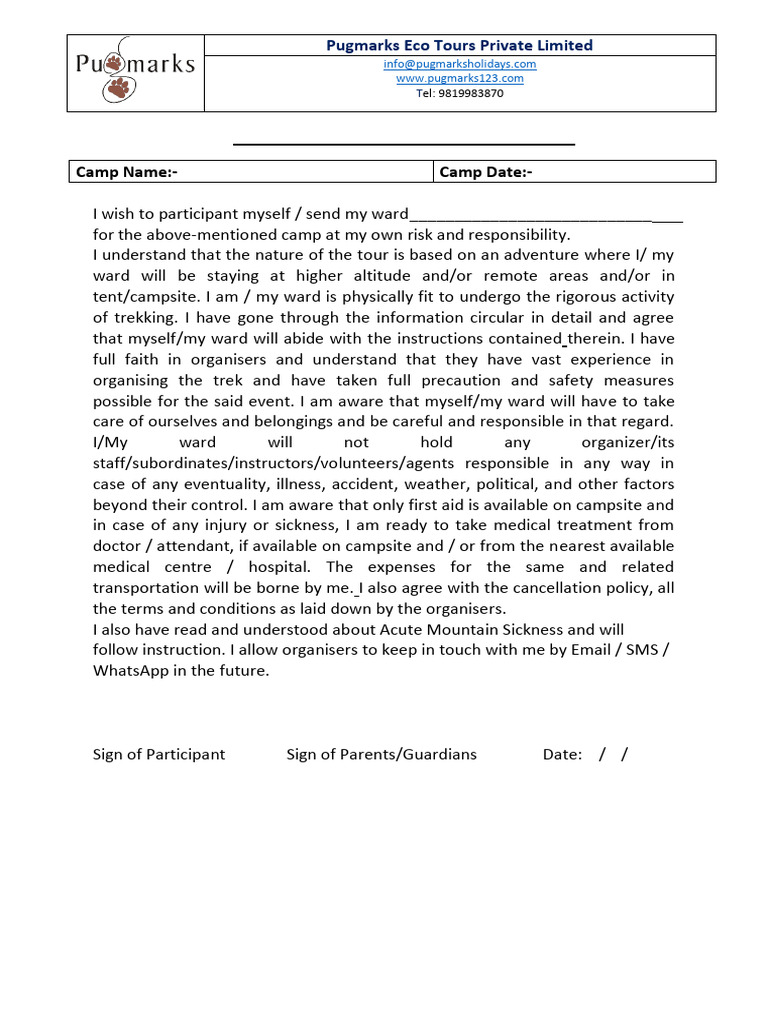 High Altitude Informed Consent Form 2021-22 | PDF
