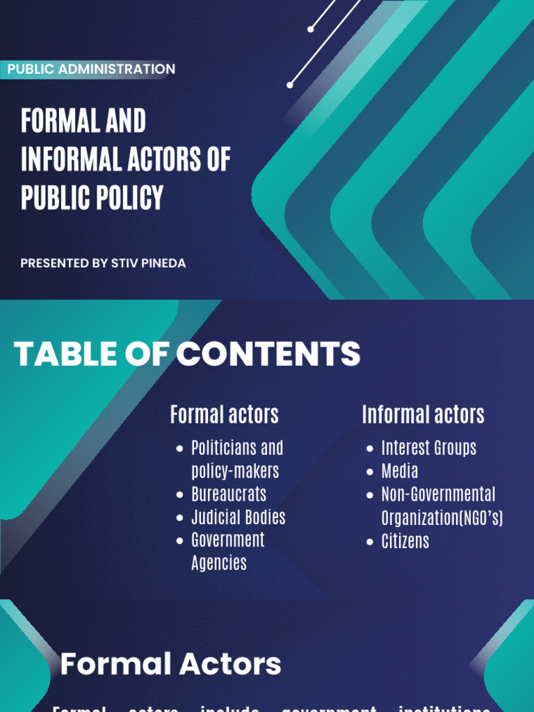 Formal and Informal Actors of Public Policy | PDF