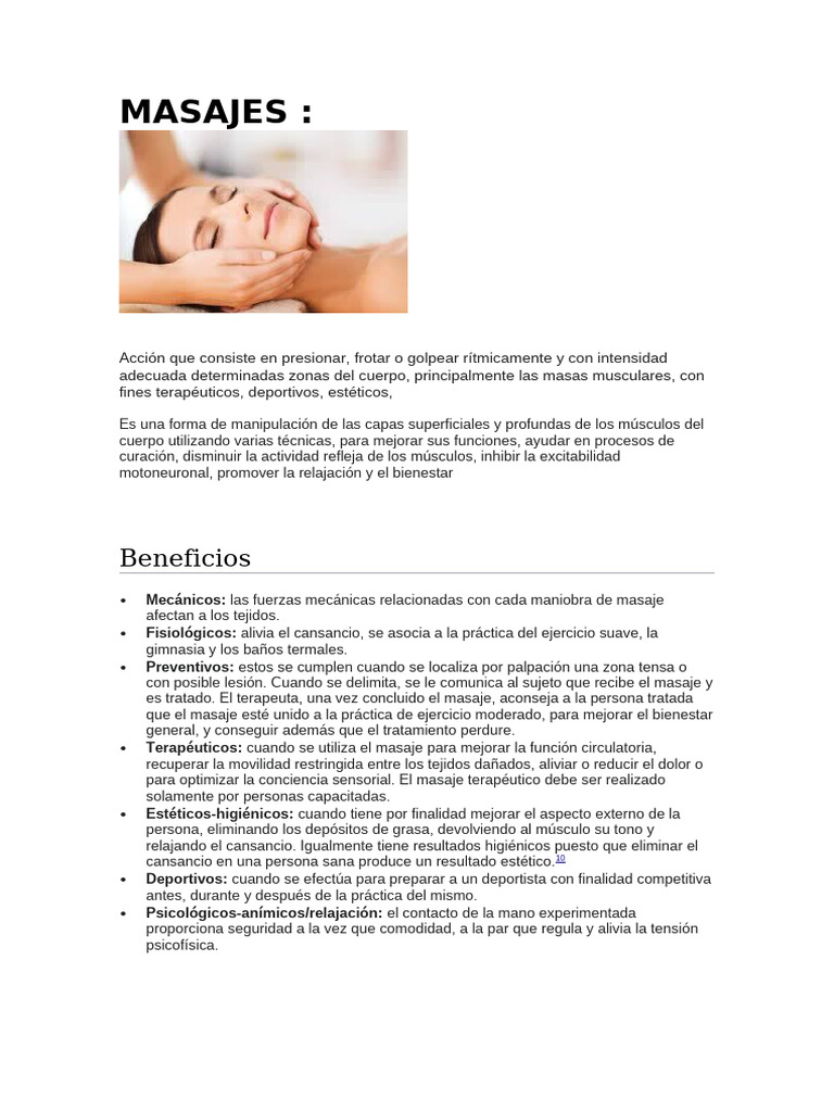 MASAJES | PDF