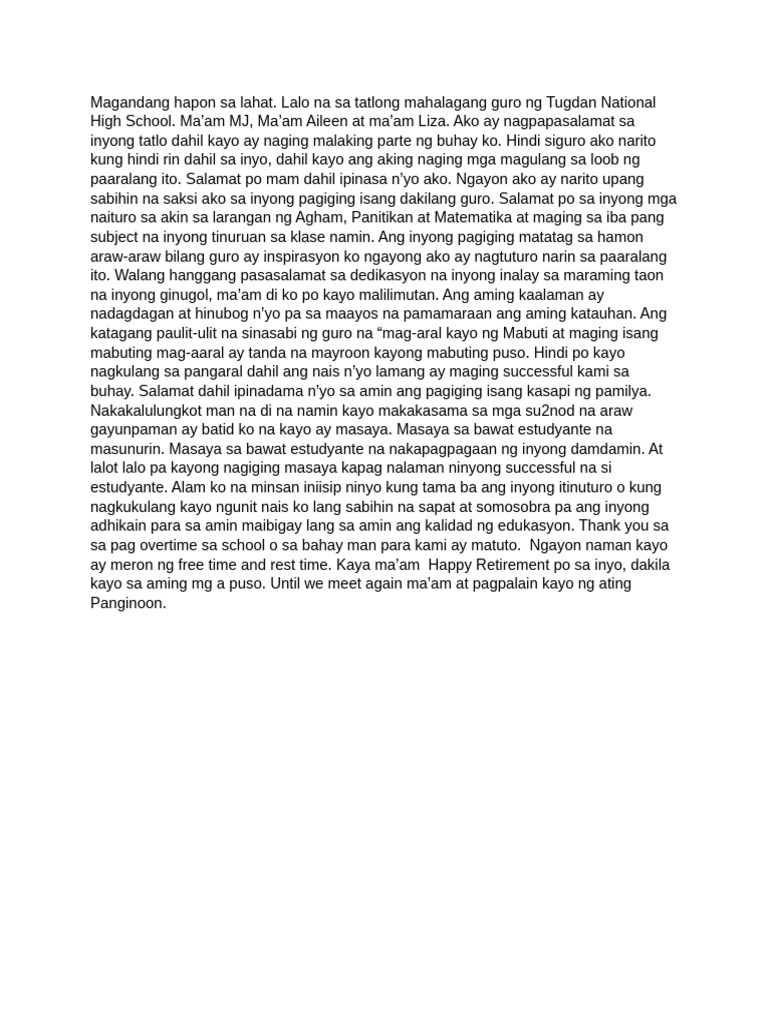 Magandang Hapon Sa Lahat | PDF
