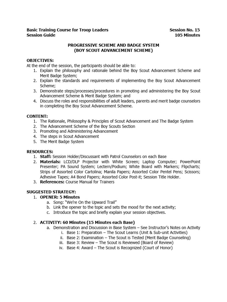 SG 15 Progressive Scheme and Badge System | PDF | Scouting | Self ...