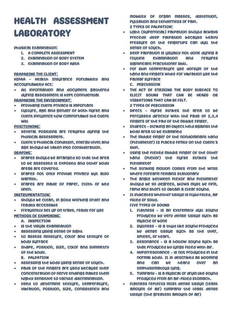 HEALTH-ASSESSMENT-LABORATORY-1 | PDF