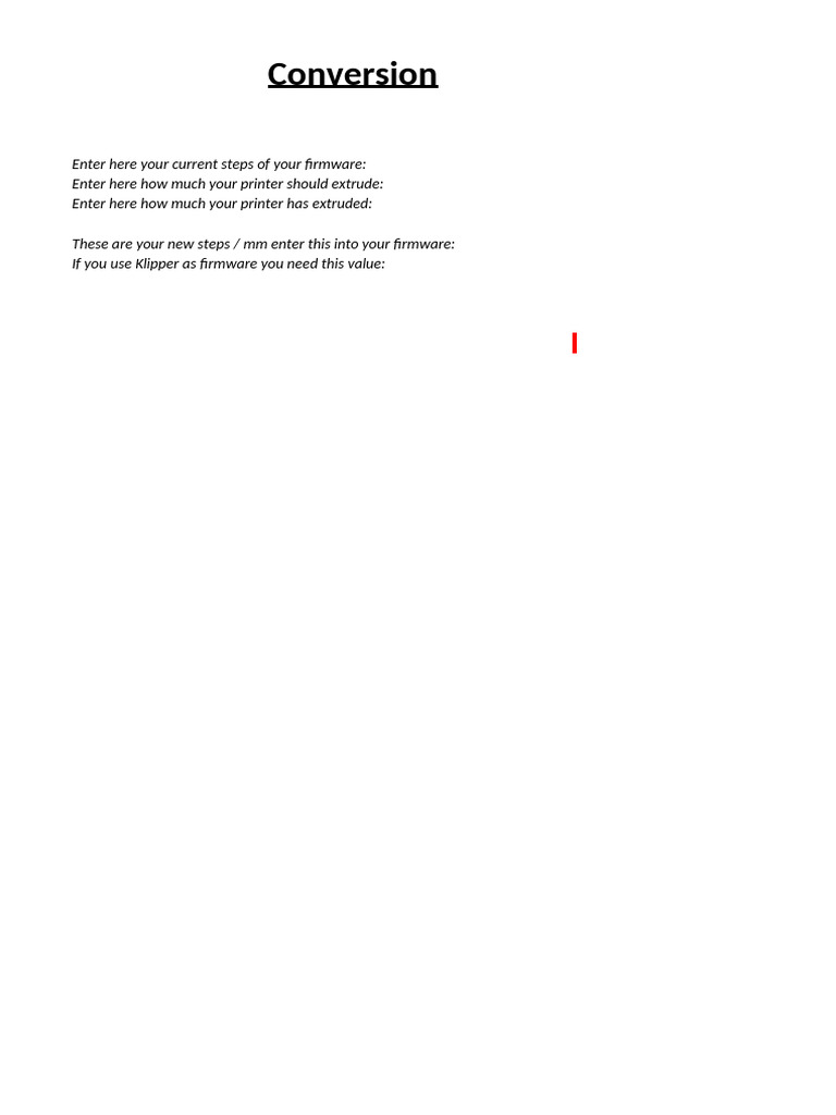 Klipper Extruder Steps Calculator | PDF