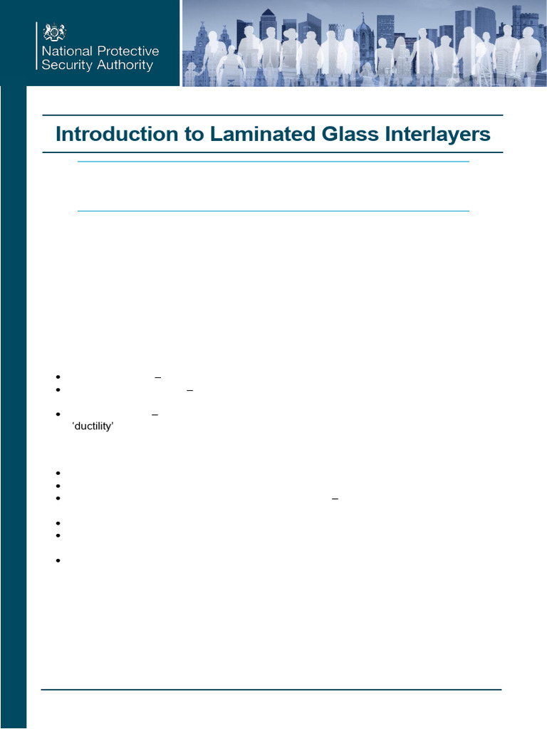 Npsa Intro To Laminated Glass Interlayers | PDF | Glasses | Technology ...