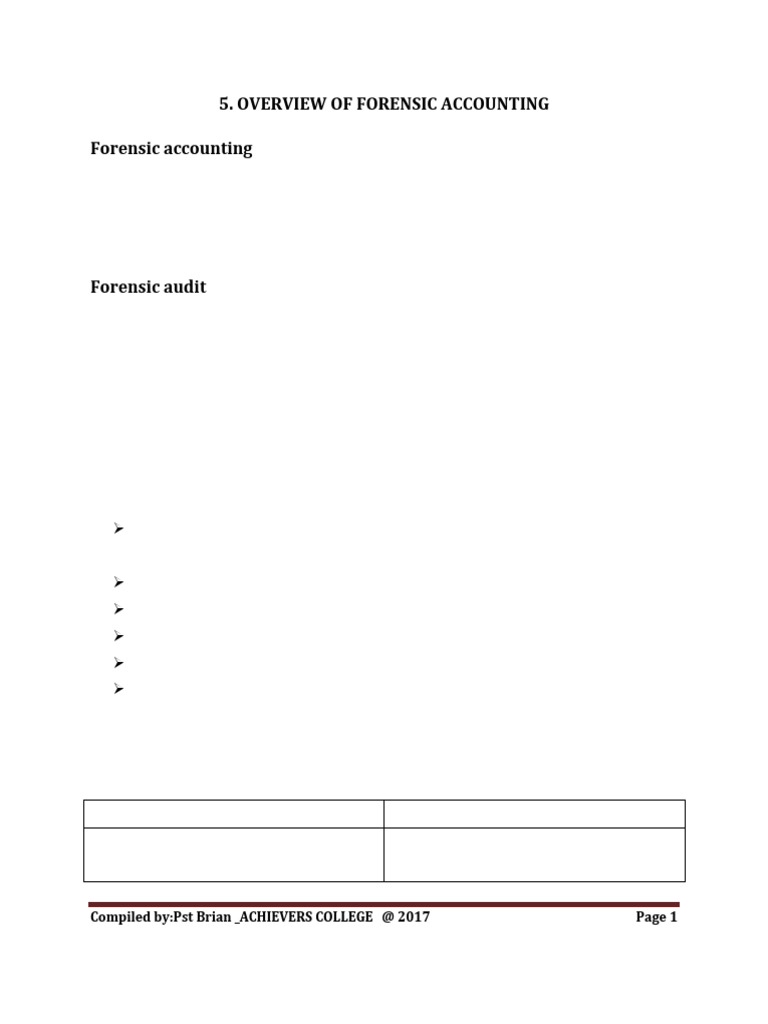 5.overview of Forensic Accounting | PDF | Audit | Fraud