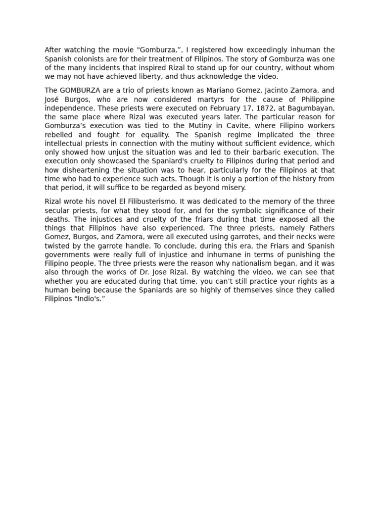 Gomburza - Reflection | PDF