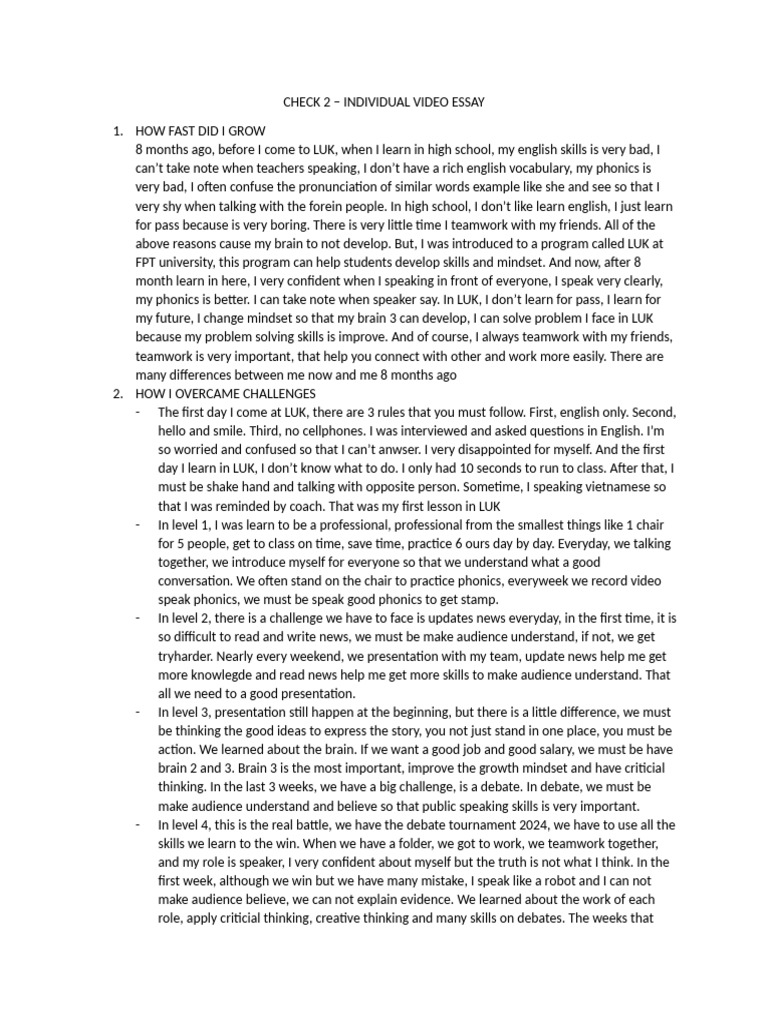 CHECK 2- INDIVIDUAL | PDF