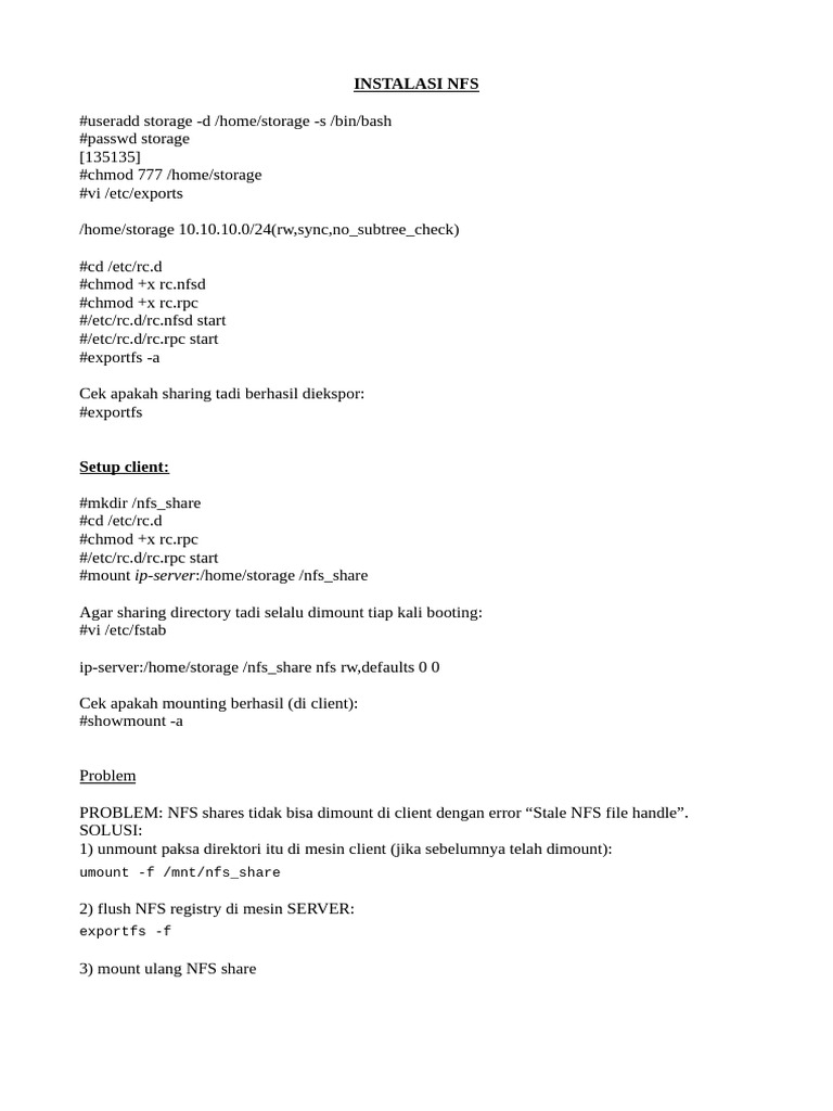 Instalasi NFS | PDF