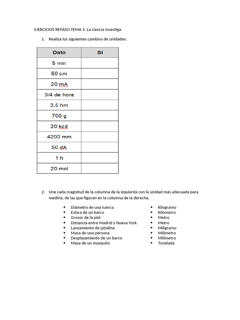 Ejercicios Repaso Tema 1 | PDF