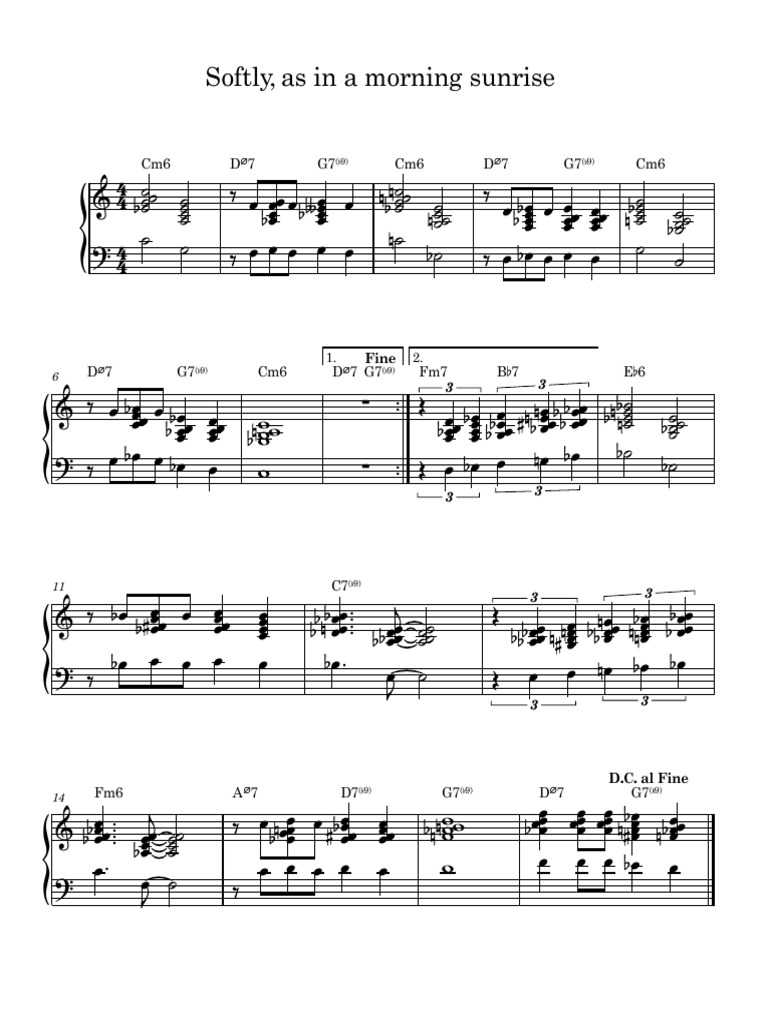01 - Full Score - Softly, As in A Morning Sunrise | PDF