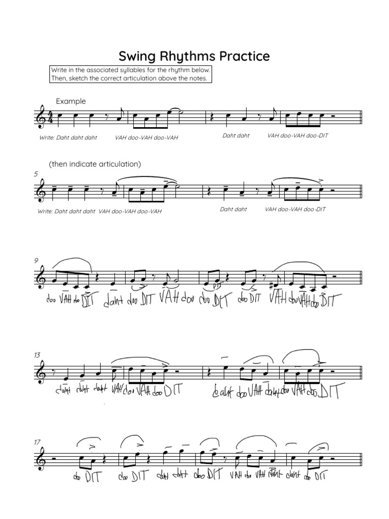 Swing Rhythms Practice - Full Score | PDF