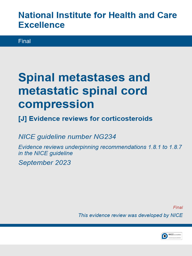 Spinal metastases and metastatic spinal cord compression | PDF