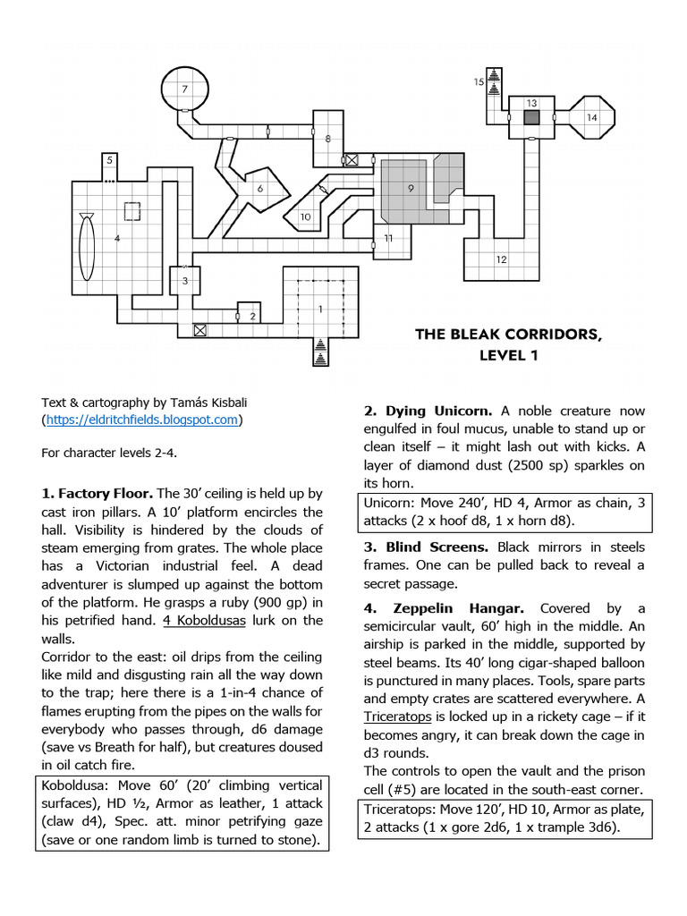 The Bleak Corridors (OSR) L2-4 | PDF