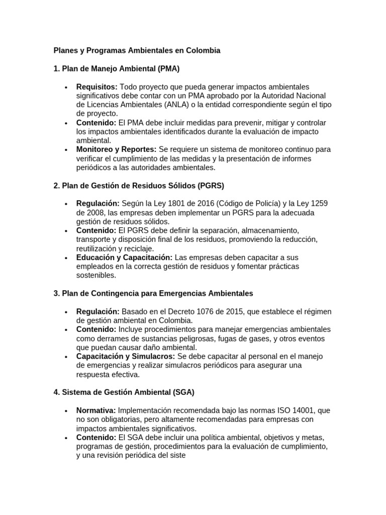 Programas Ambientales en Colombia | PDF | Sustentabilidad | Reciclaje
