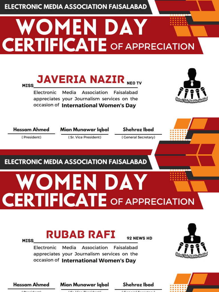 Women Day: Certificate | PDF